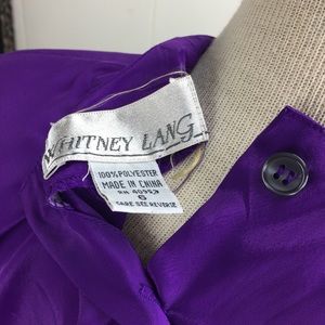 Vintage | Tops | Vintage Whitney Lang Purple Silky Blouse Size 6 | Poshmark